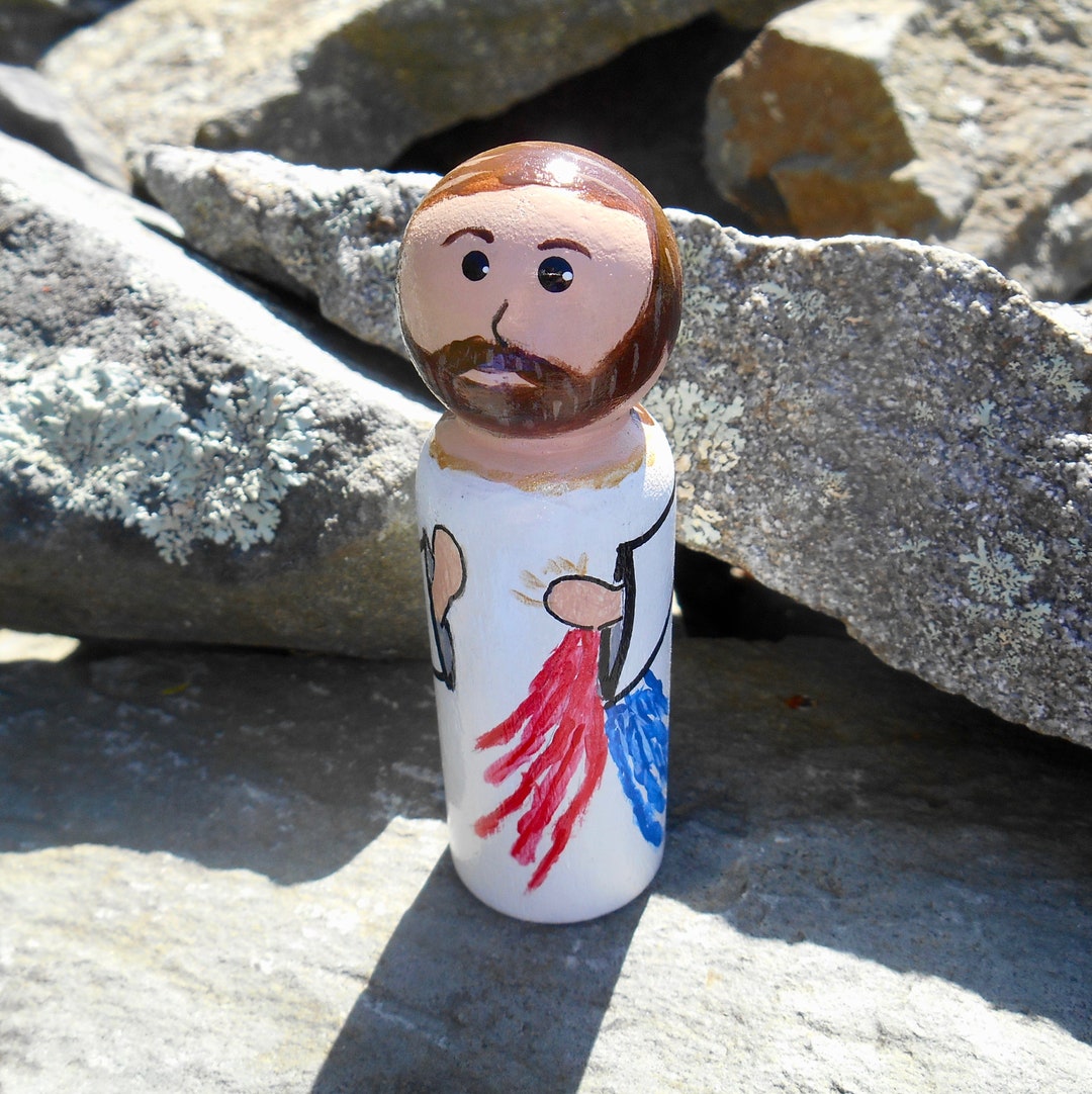Divine Mercy Peg Doll, Saint Faustina, Catholic Gift, Easter Gift ...
