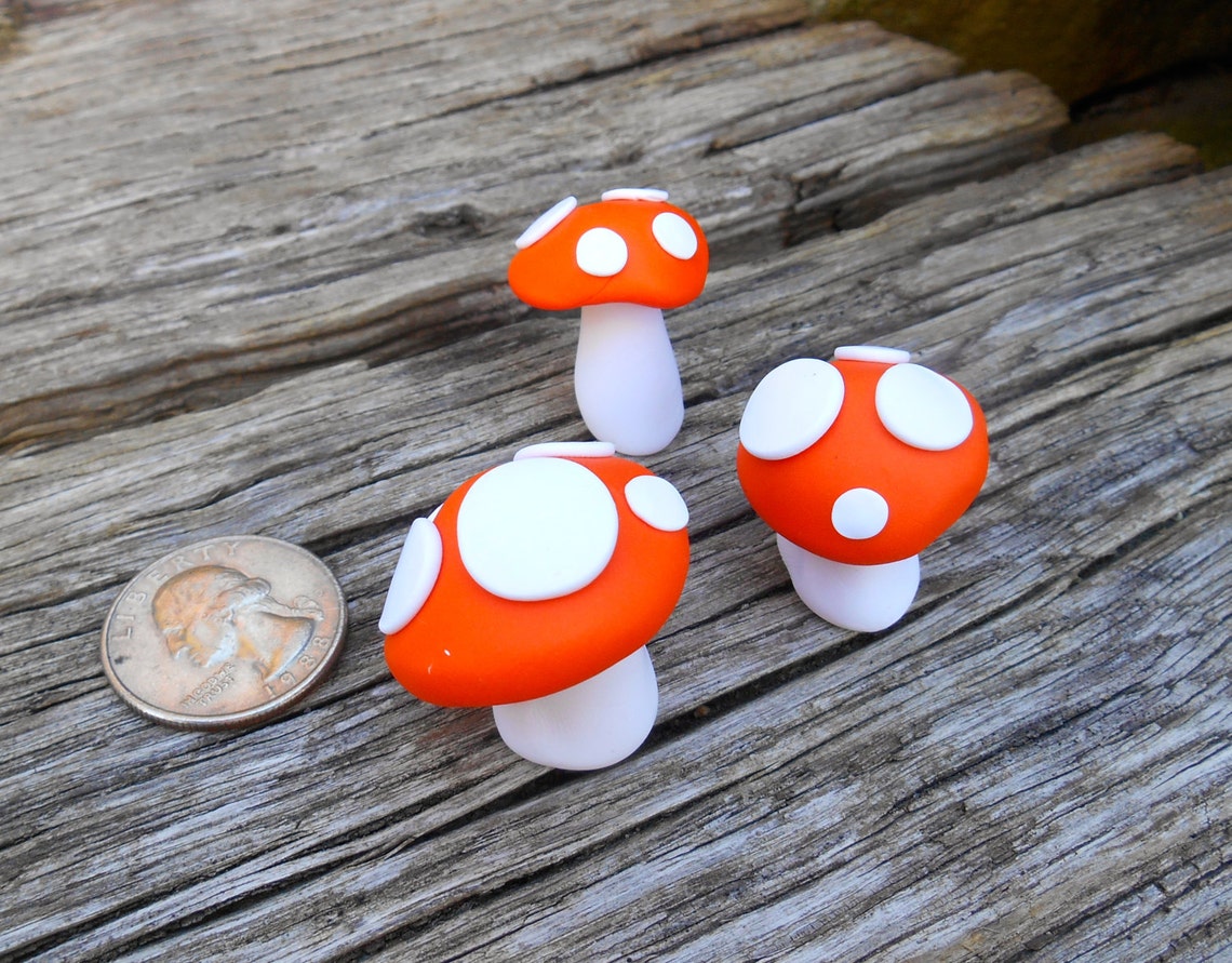 Miniature Toadstools Fairy Garden Mushroom Polymer Clay - Etsy