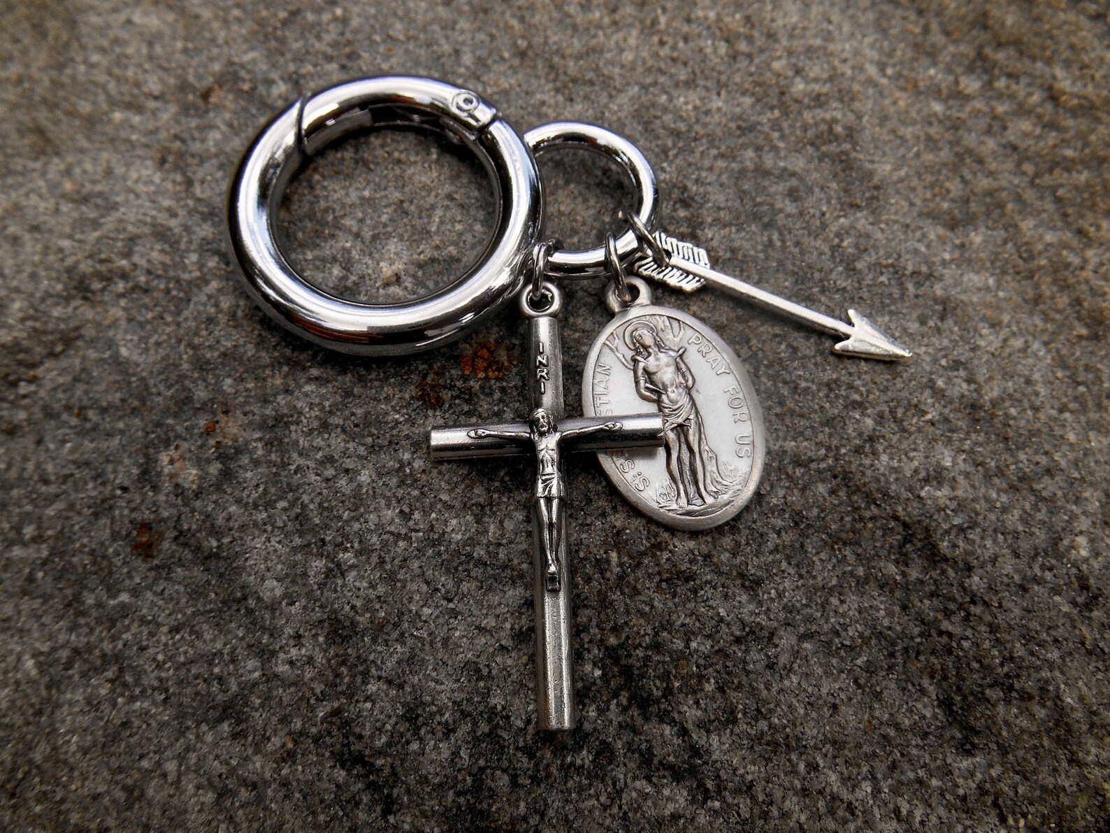 Saint Sebastian Key Chain- Key Clip- Saint Sebastian- Backpack/purse ...