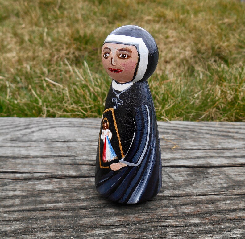 Divine Mercy Peg Doll Saint Faustina Catholic Gift Easter | Etsy