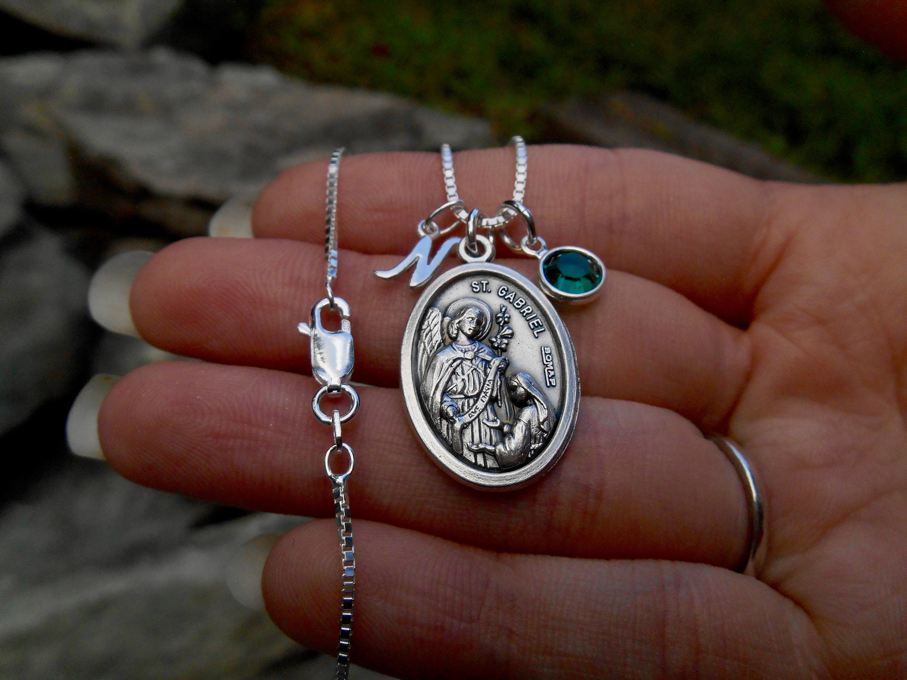 ANGEL Necklace Archangel Gabriel Saint St Gabriel Necklace - Etsy