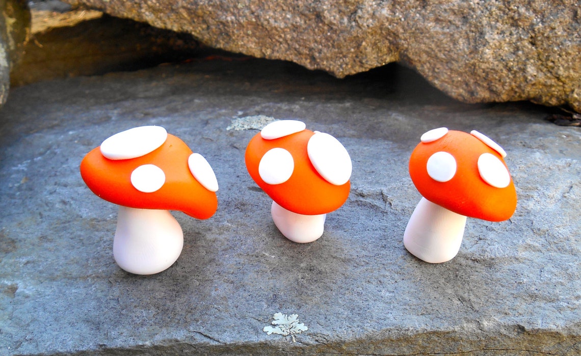 Miniature Toadstools Fairy Garden Mushroom Polymer Clay - Etsy