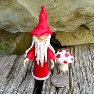 Fairy Garden Gnome, Fairy Garden Wizard, Polymer Clay Wizard, Woodland ...