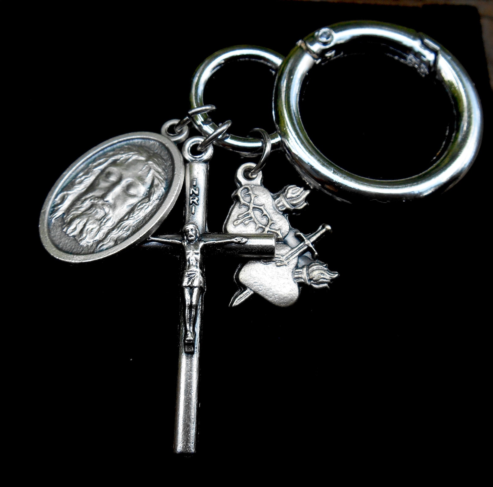 Holy Face of Jesus Key Chain- Key Clip- Jesus Key Ring- Backpack/purse ...