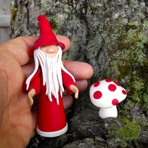 Fairy Garden Gnome, Fairy Garden Wizard, Polymer Clay Wizard, Woodland ...