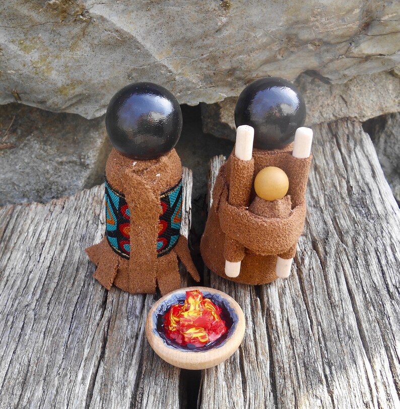 Native American Peg Doll Family Fire Pit Indian Cradleboard - Etsy