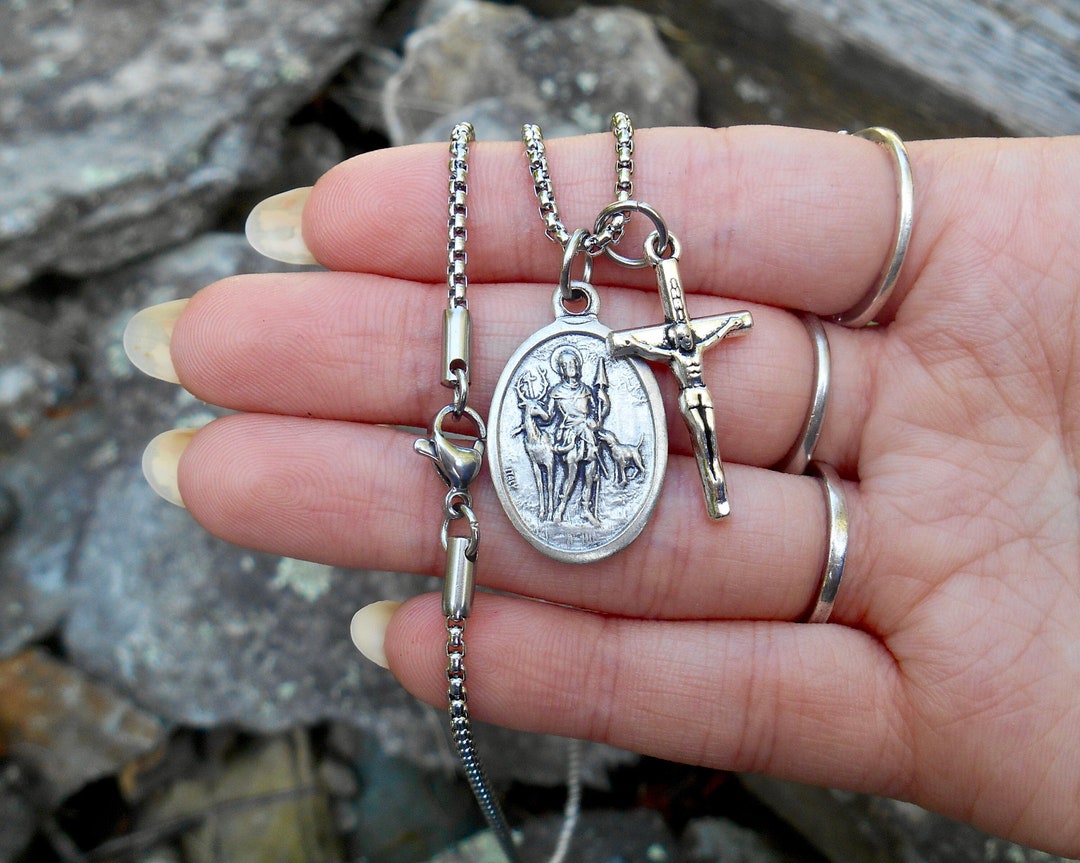 Saint HUBERT, Boys Confirmation Crucifix, Catholic Boys Necklace ...