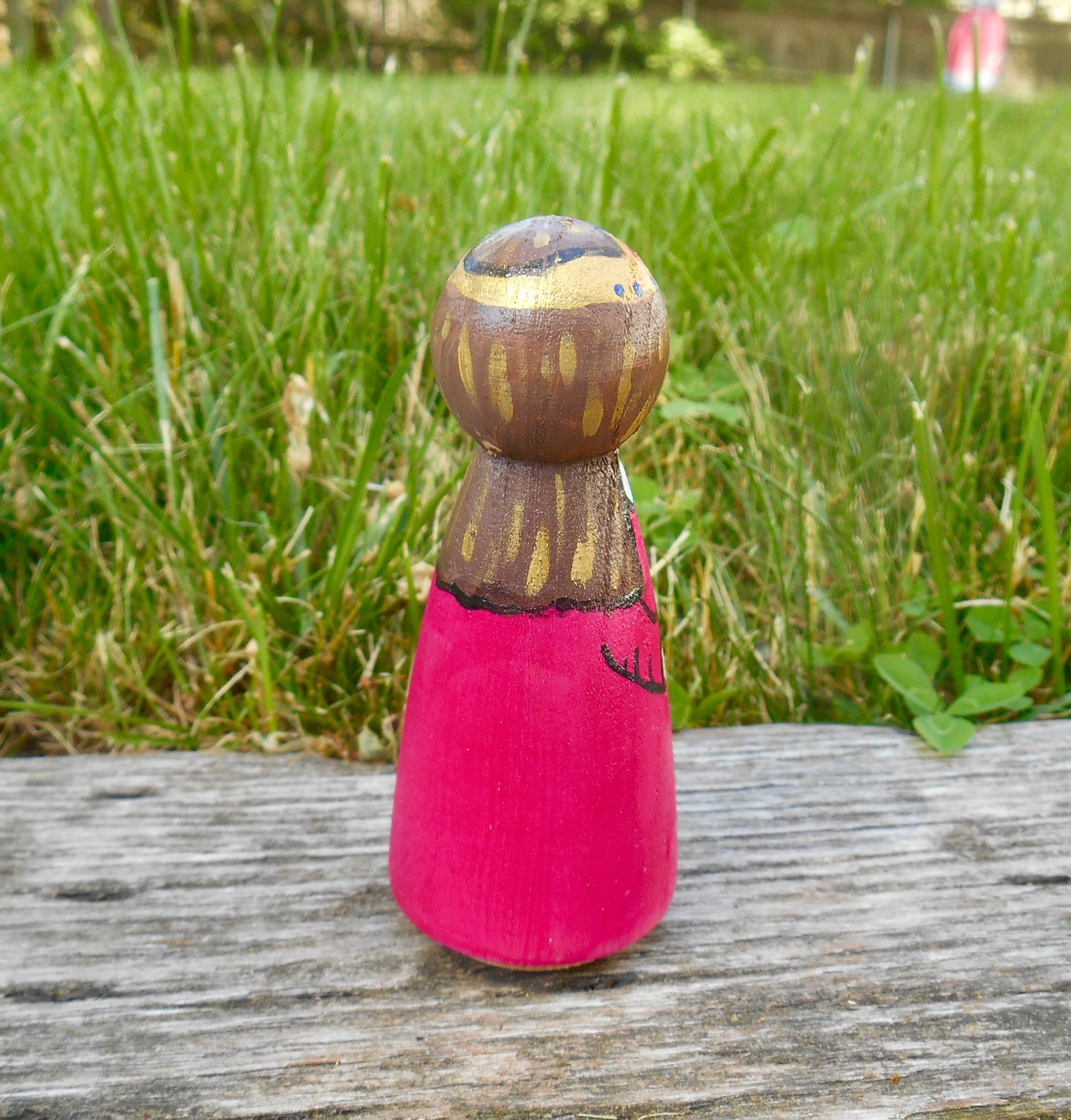 Princess Peg Doll Wooden Peg Queen Dollhouse Queen Medieval - Etsy
