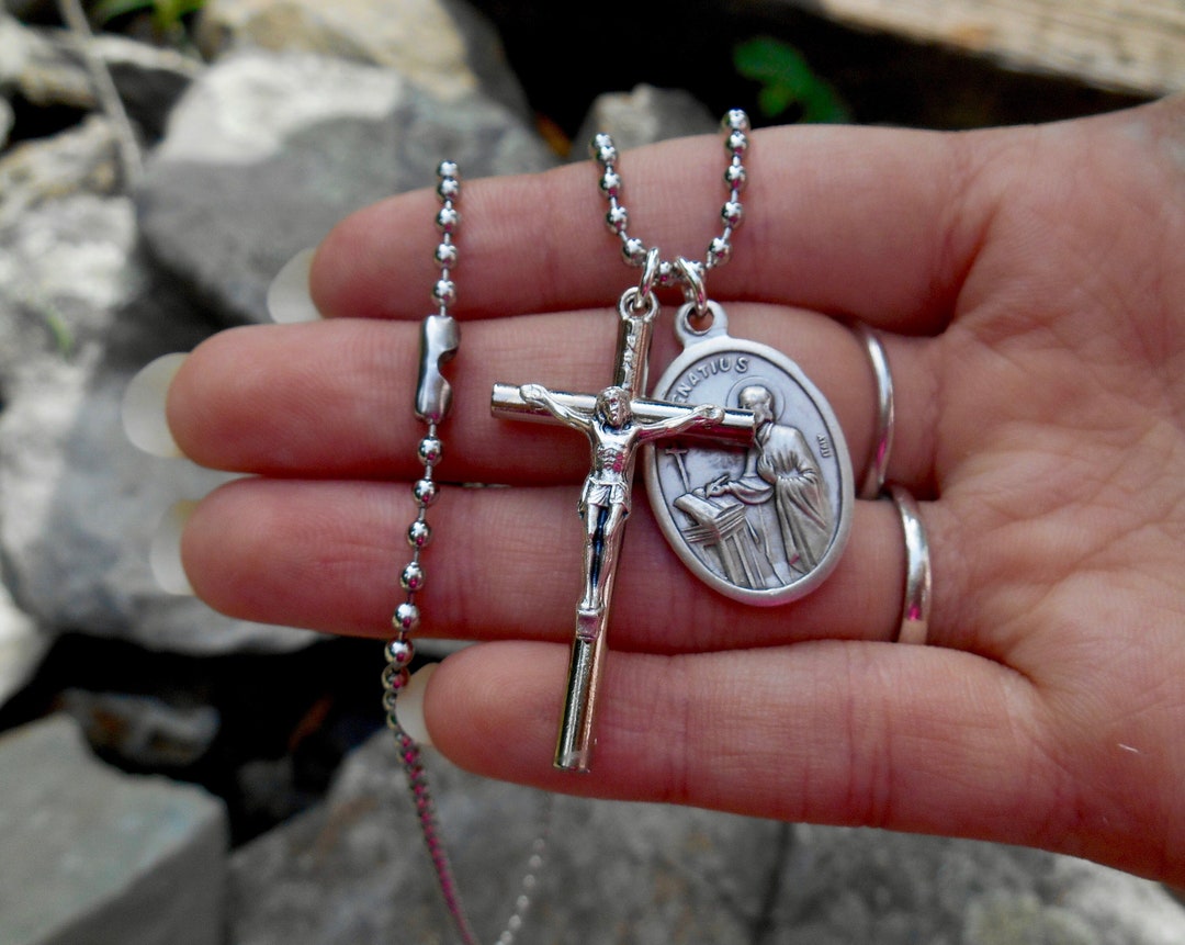 Saint Ignatius, Mens 1.5 Inch Crucifix, Catholic Boys Cross ...