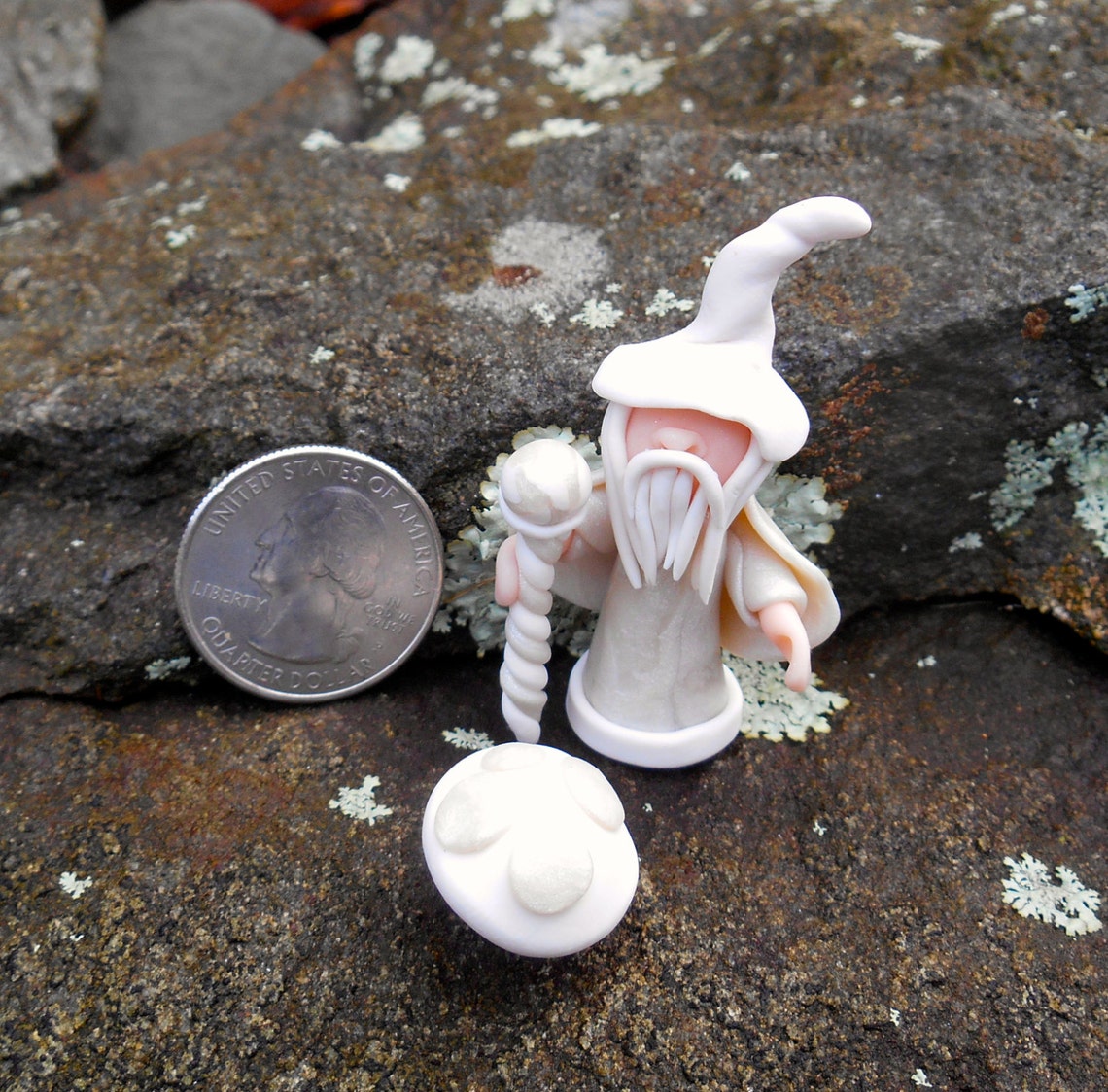 Miniature Polymer Wizard Teeny Clay Magic Wizard Woodland | Etsy