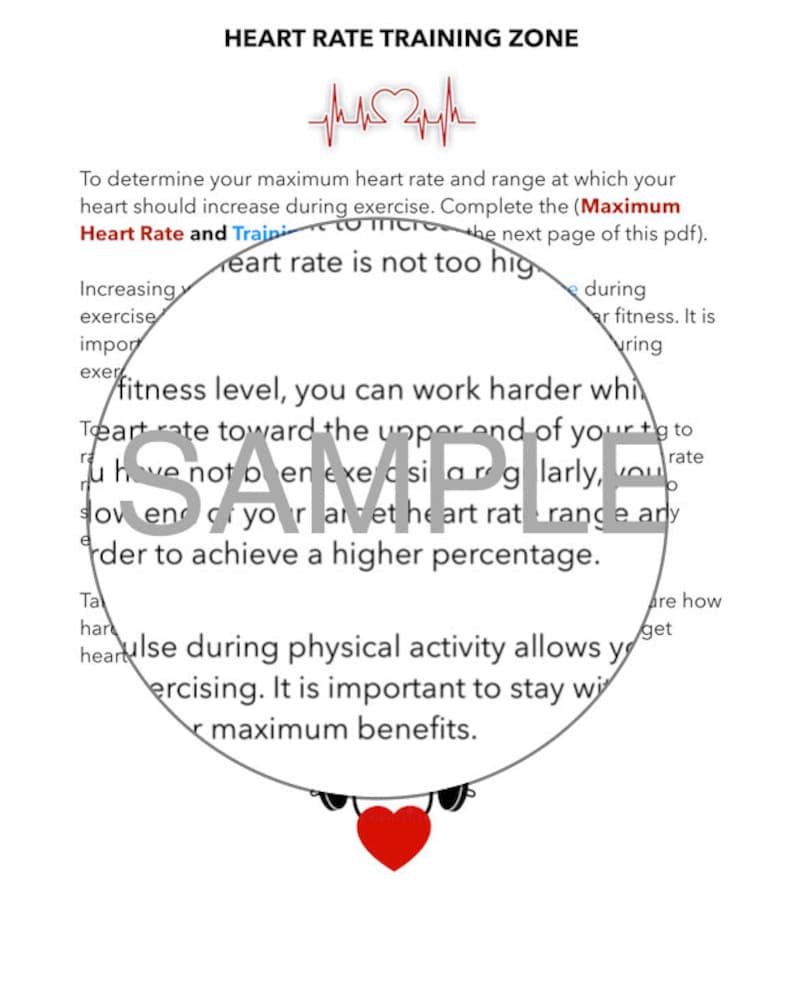 Heart Rate Fitness Lab Exercise Log Cardiovascular Fitness | Etsy