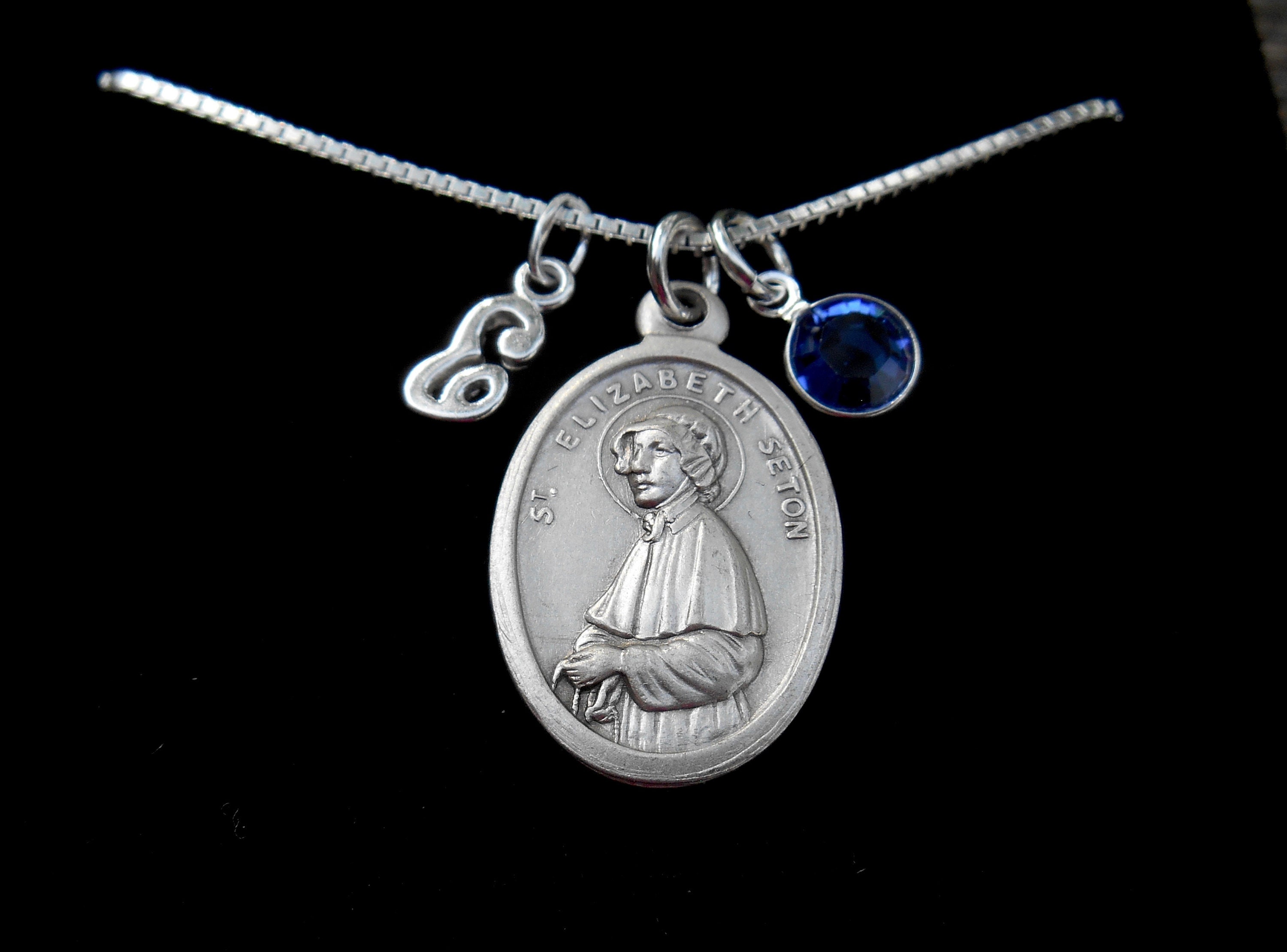 SAINT ELIZABETH ANN Seton Necklace Personalized Initial | Etsy