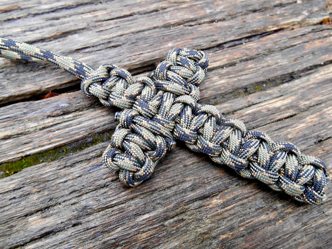 Military Pocket Cross, Large Paracord Cross, Deployment Gift, Hand ...