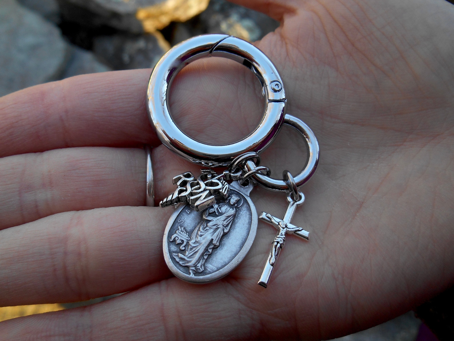 Saint Agatha Key Chain- Key Clip- Saint Agatha Backpack/purse Clip ...