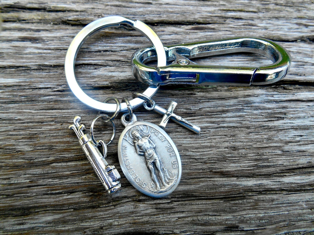 Saint Sebastian Golf Charm, Patron Saint Sports, Catholic Boys Keychain ...
