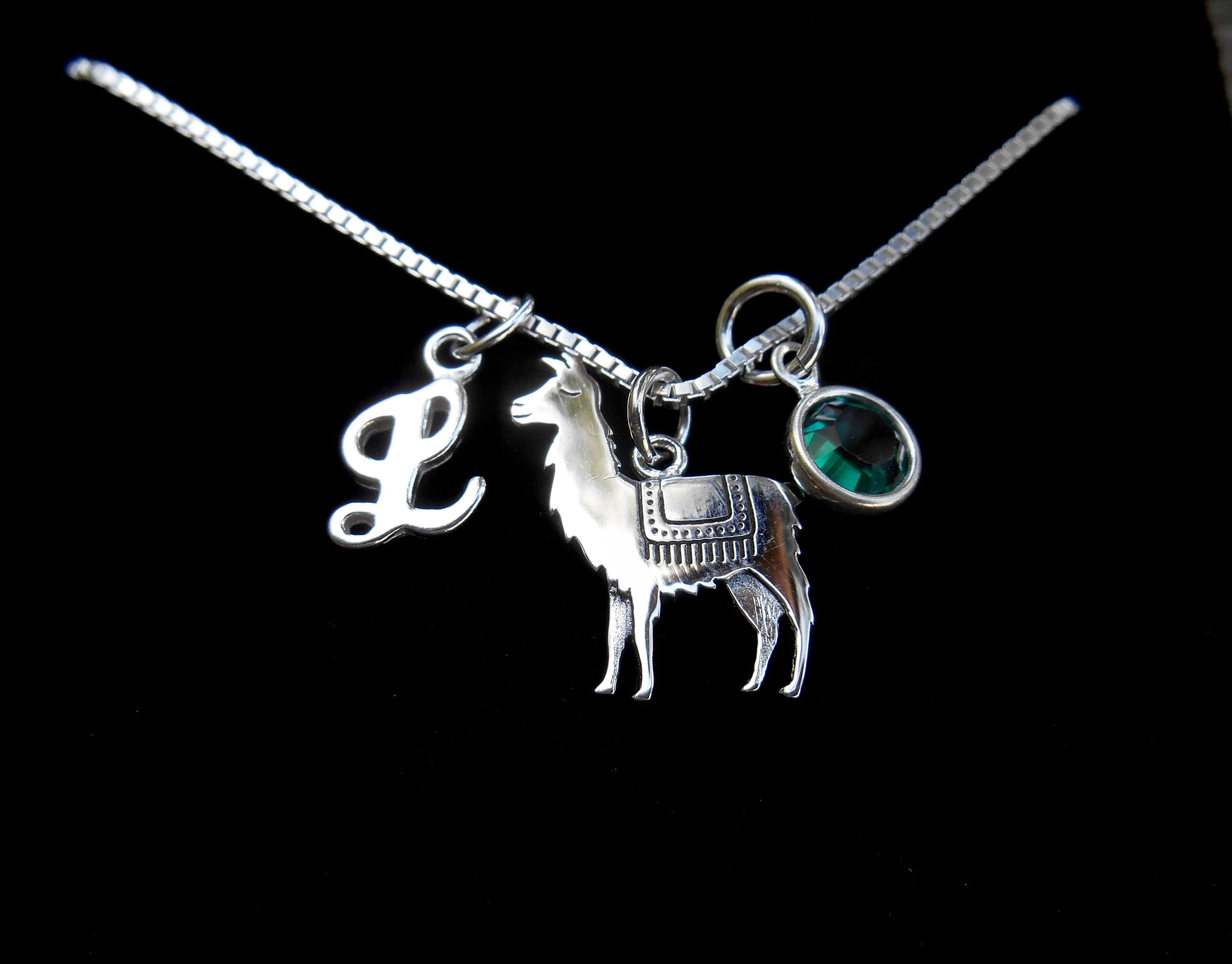 Llama Necklace Personalized Sterling Silver llama Mama Push | Etsy