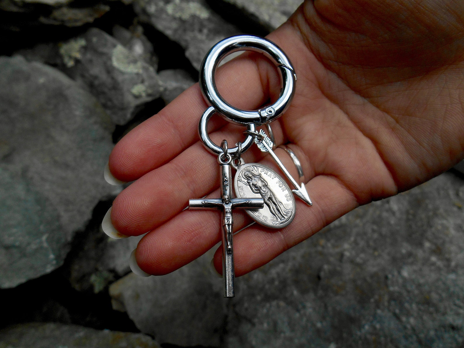 Saint Sebastian Key Chain- Key Clip- Saint Sebastian- Backpack/purse ...