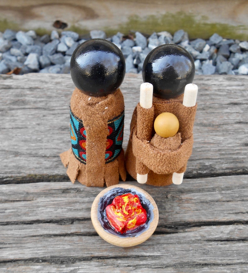 Native American Peg Doll Family Fire Pit Indian Cradleboard - Etsy