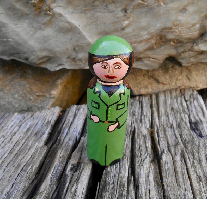 Female Military Peg Doll Army Doll Veterans Day Gift - Etsy