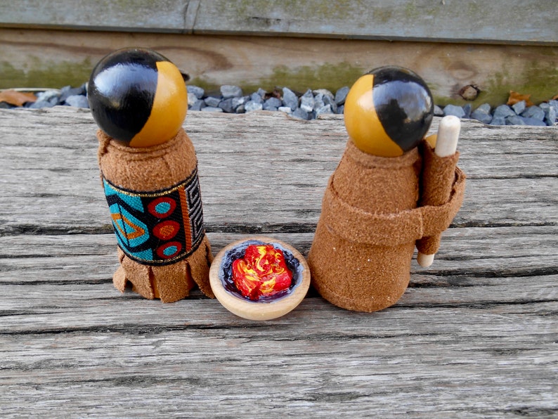 Native American Peg Doll Family Fire Pit Indian Cradleboard | Etsy