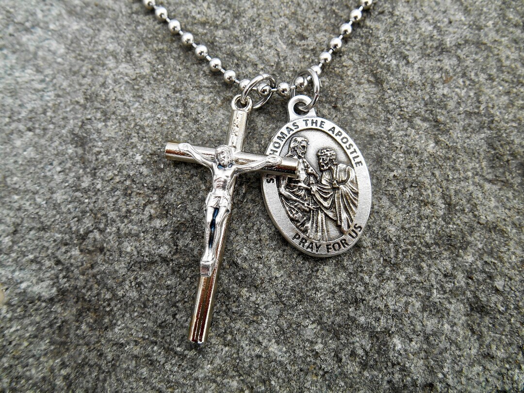 Saint Thomas the Apostle Necklace, 2.4mm Stainless Steel Chain ...