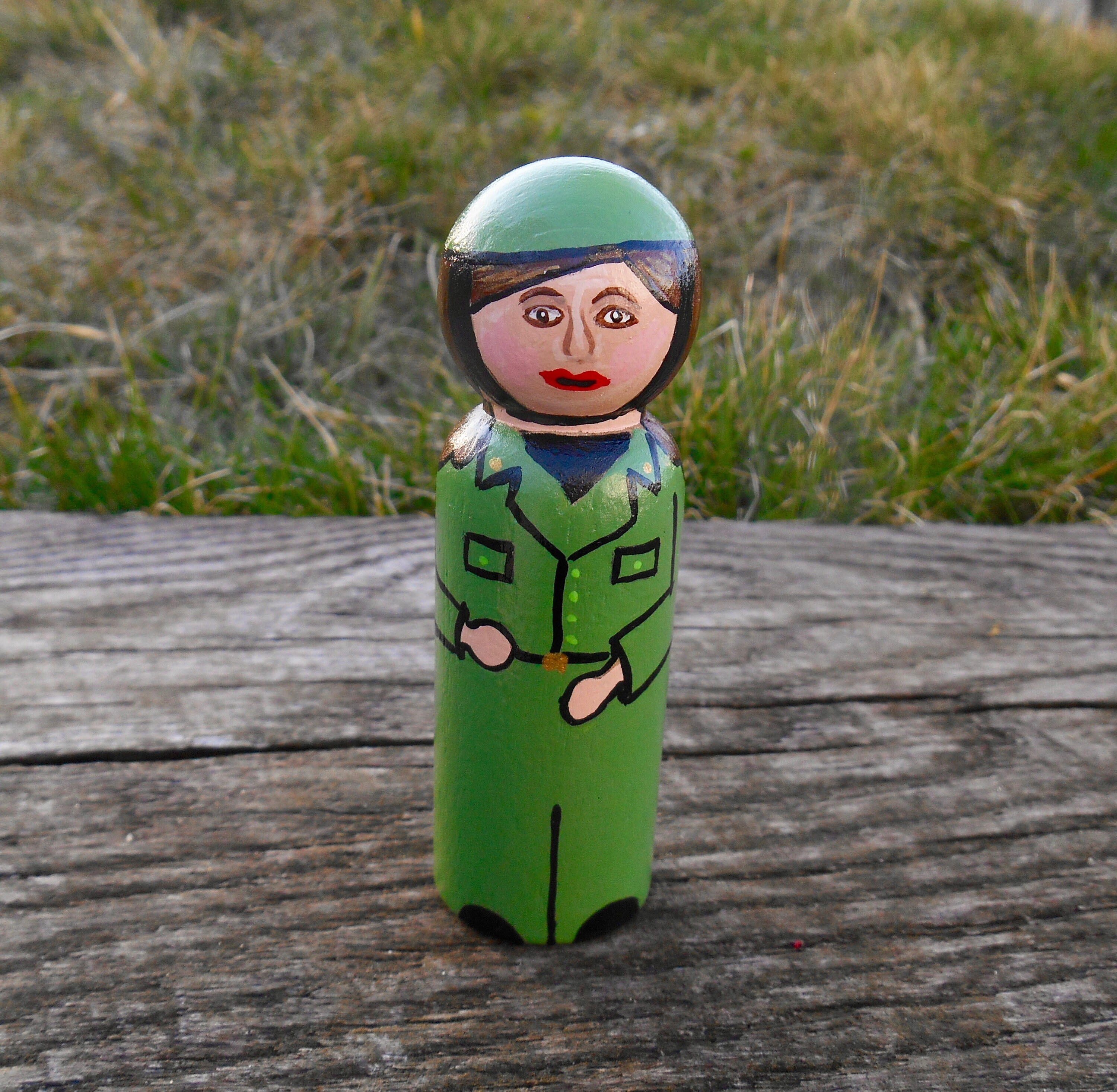 Female Military Peg Doll, Army Doll, Veterans Day Gift, Military ...