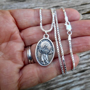 Saint Joseph of Cupertino, Catholic Mens Necklace, 1.6mm Sterling ...