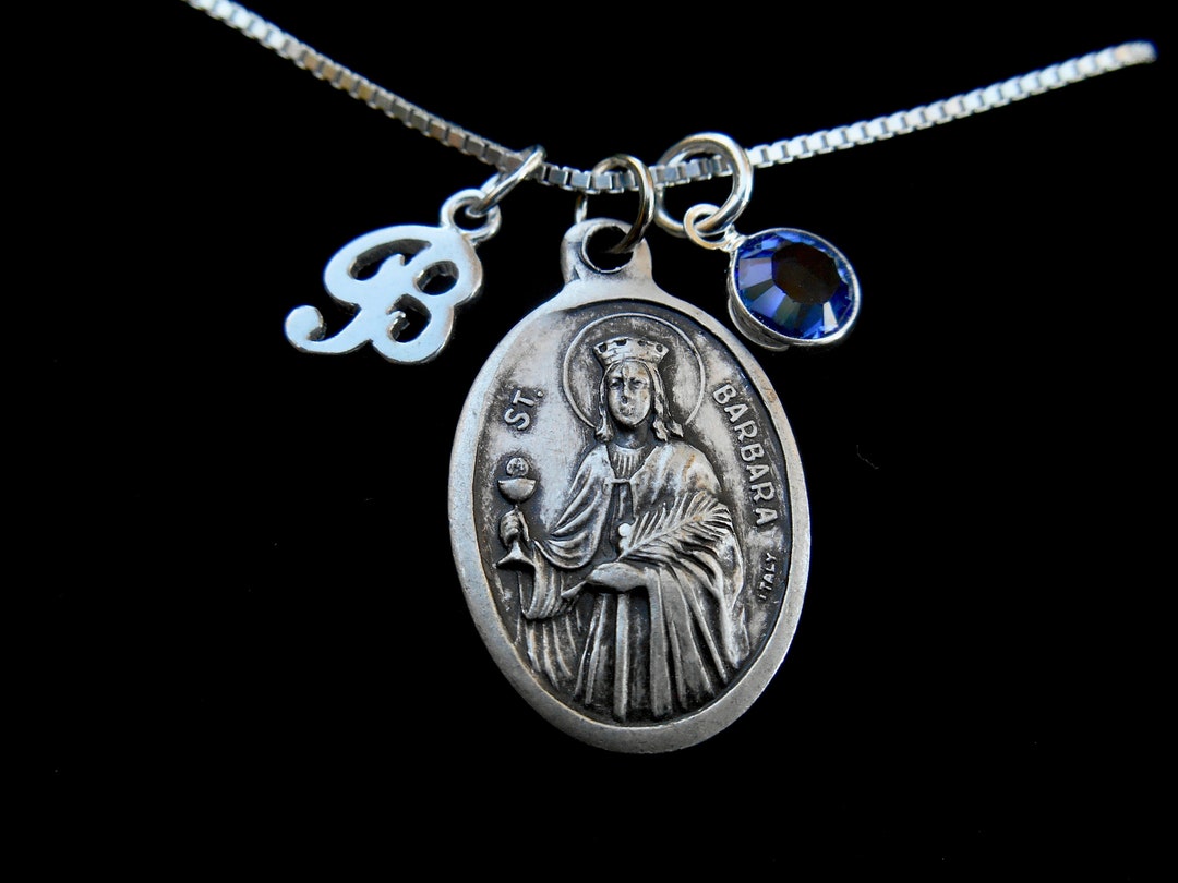 Saint Barbara Necklace - Patron Saint - Crystal Birthstone - Saint of ...