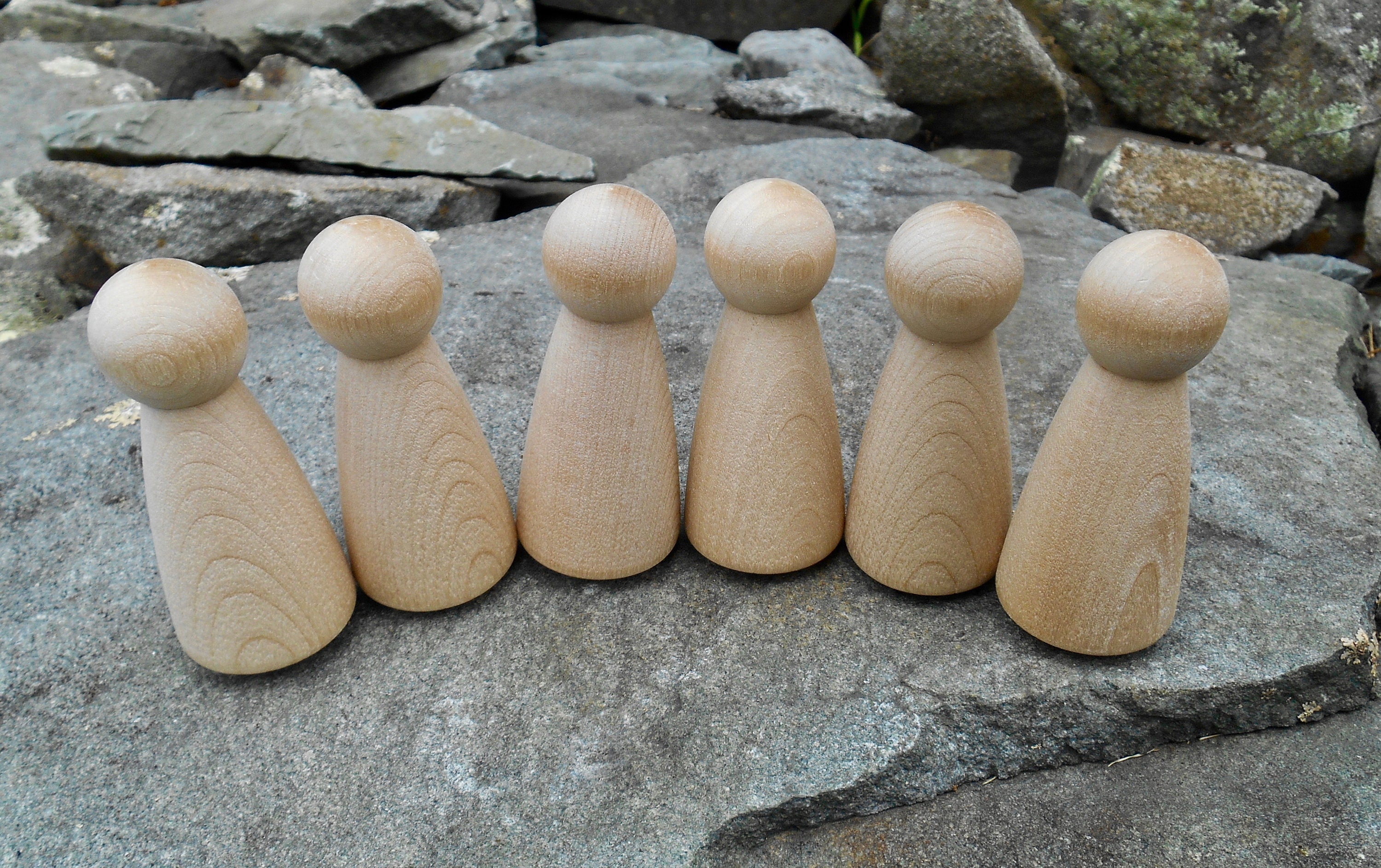 Angel Peg Dolls, Woman Peg Doll, (6) Unfinished Pegs, Large Girl Peg ...