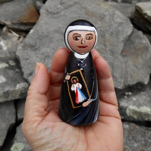 Divine Mercy Peg Doll, Saint Faustina, Catholic Gift, Easter Gift ...
