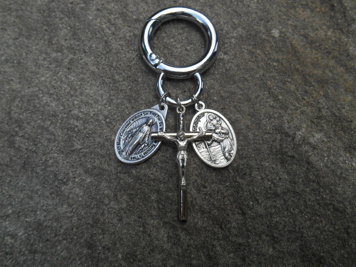 Saint Christopher Key Chain- Key Clip- Saint Christopher- Backpack ...