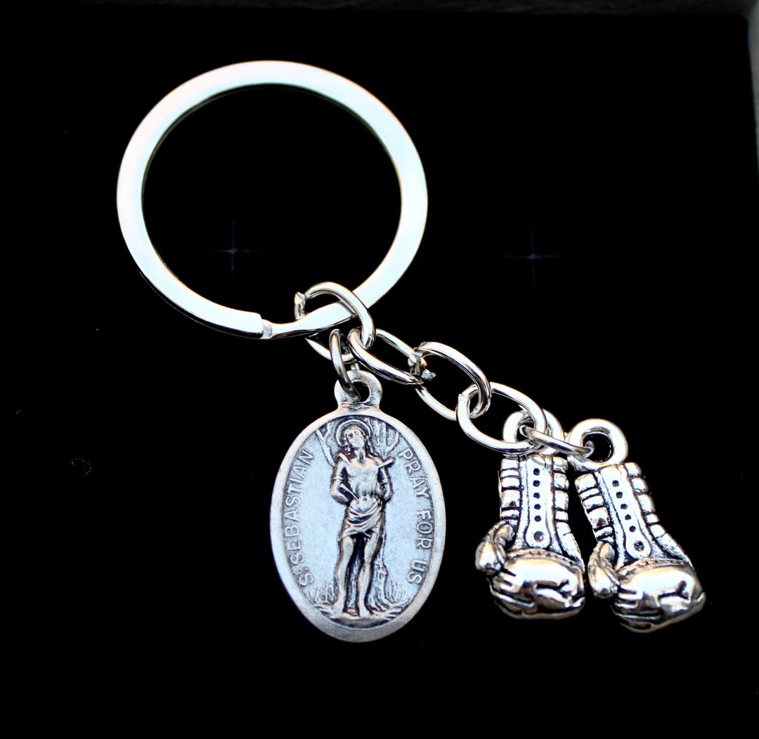 SAINT SEBASTIAN Keychain- BOXING- Patron Saint of Athletes- Graduation ...