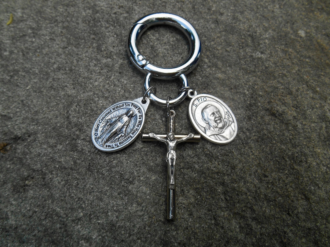 Saint Padre Key Chain- Key Clip- Saint Pio- Backpack/purse Clip, Saint ...