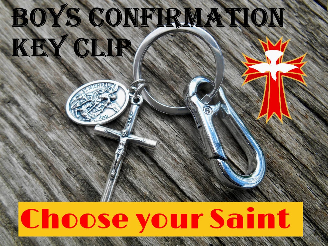 Choose Your Saint Key Clip, BOYS Confirmation Saint Key Chain- Saint ...