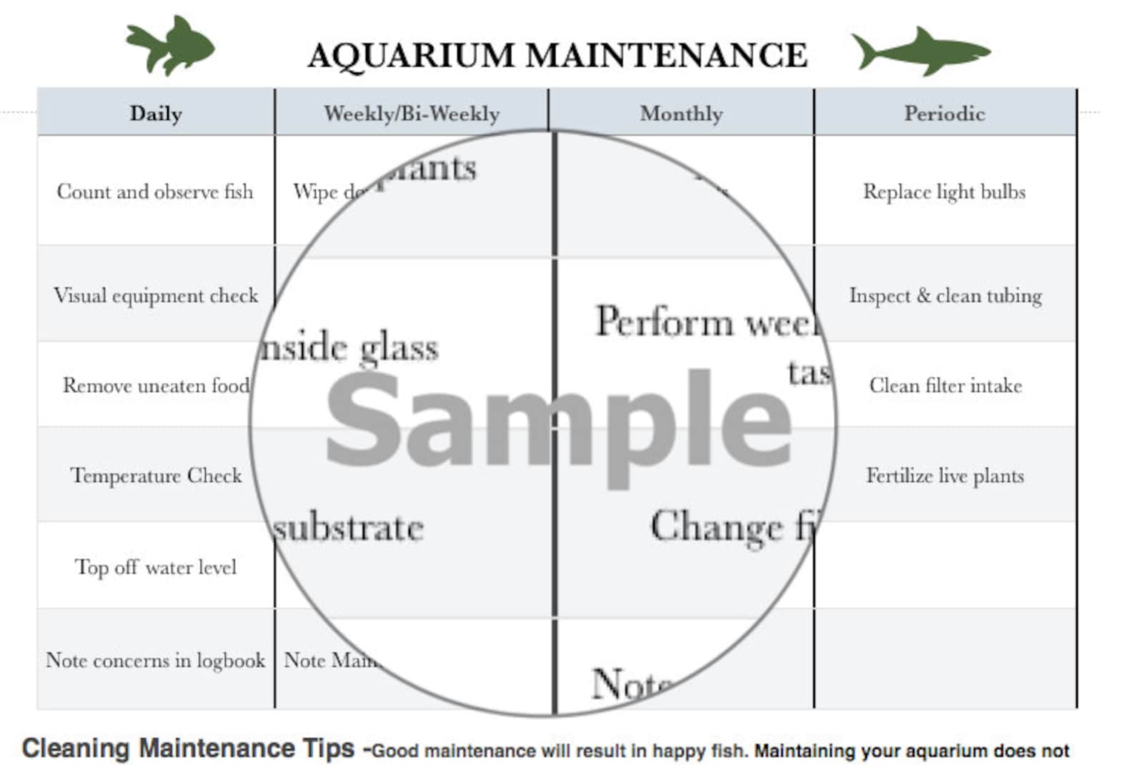 Aquarium Log, Fish Journal, Beginners Aquarium Maintenance Log, Fresh ...