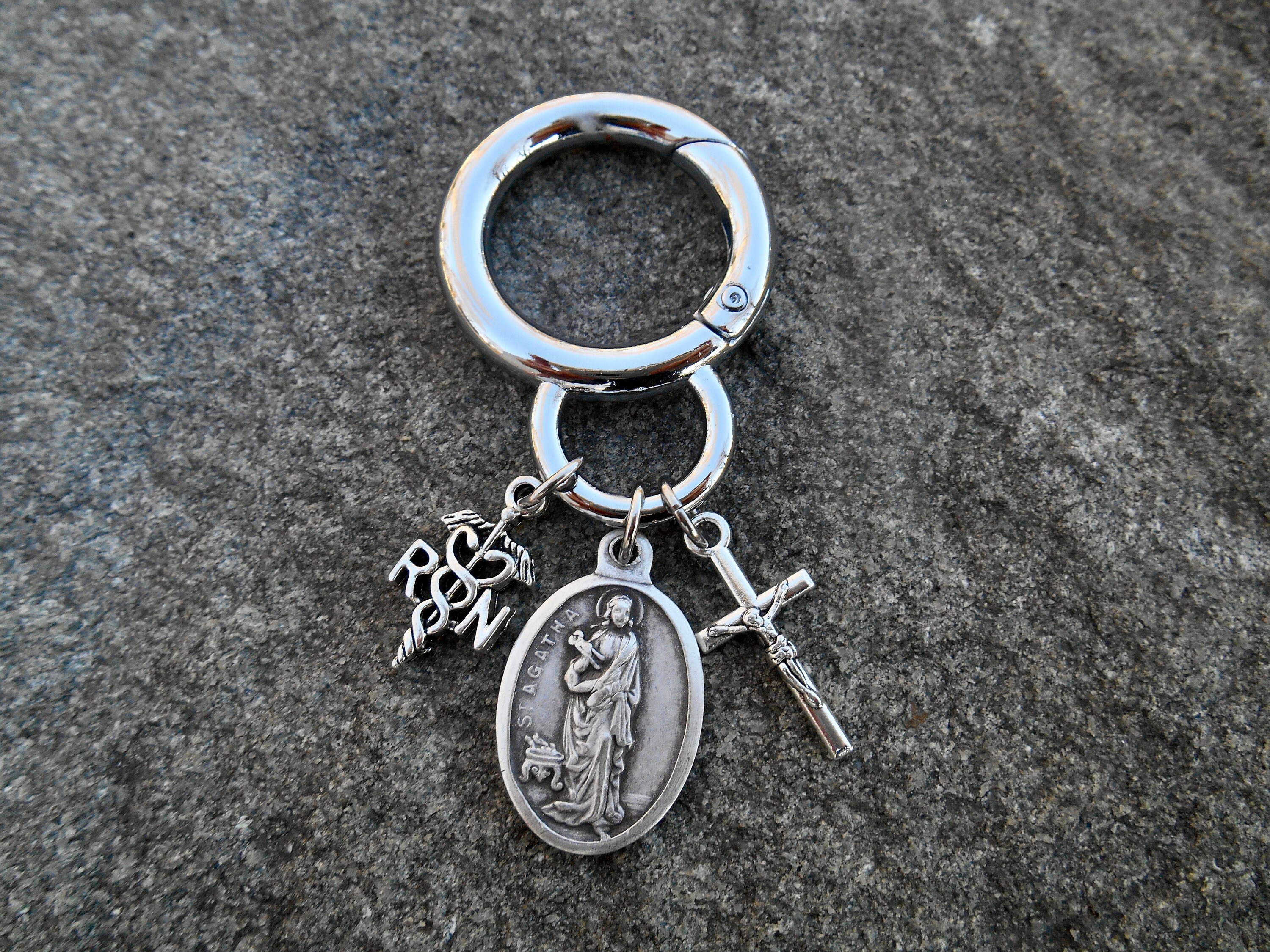 Saint Agatha Key Chain- Key Clip- Saint Agatha Backpack/purse Clip ...