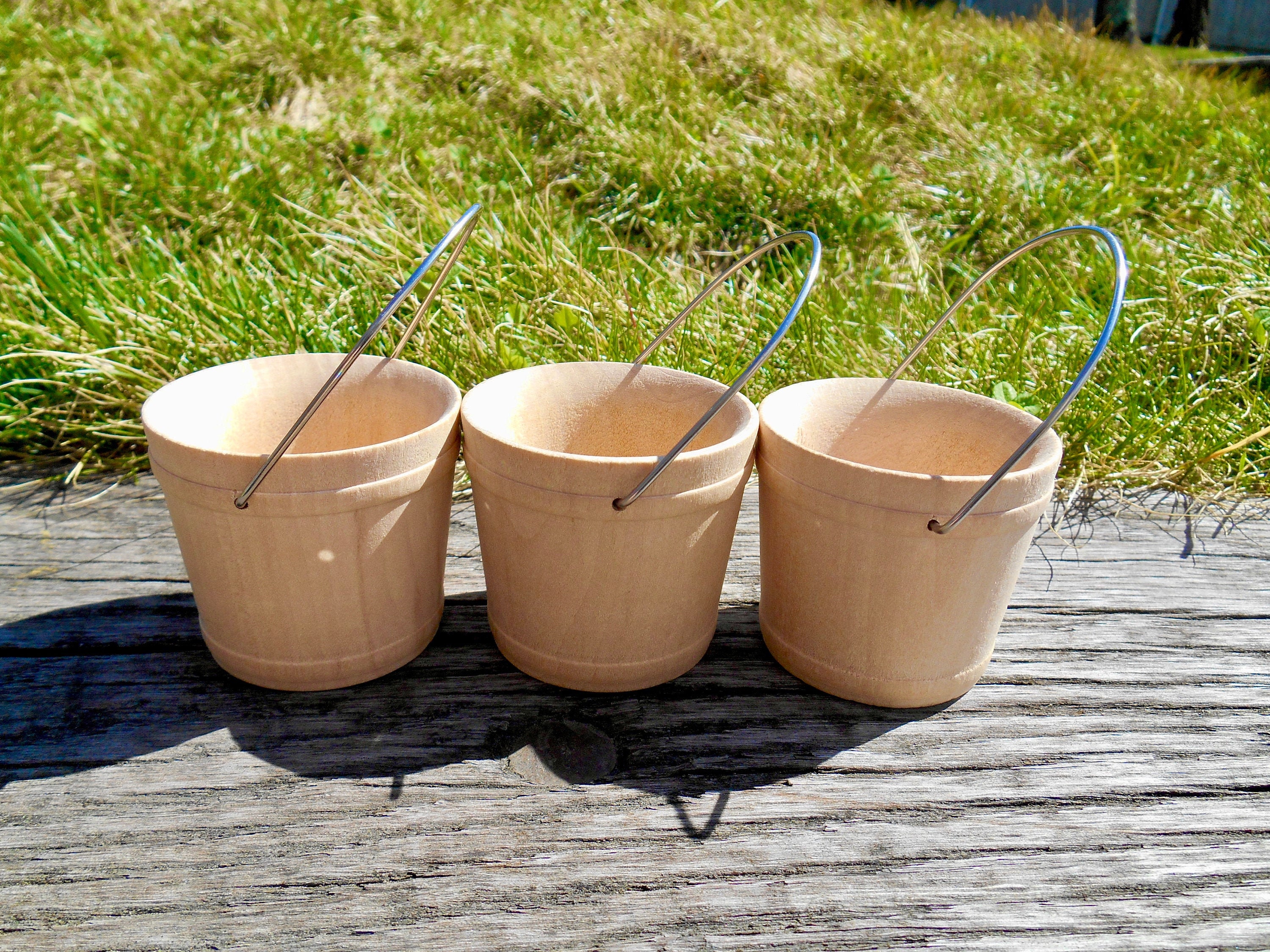 Miniature Wooden Buckets Set of 3 Small Wood Pails 2-1/16 - Etsy