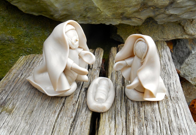 Modern Nativity Set Miniature Polymer Clay Nativity Unique - Etsy