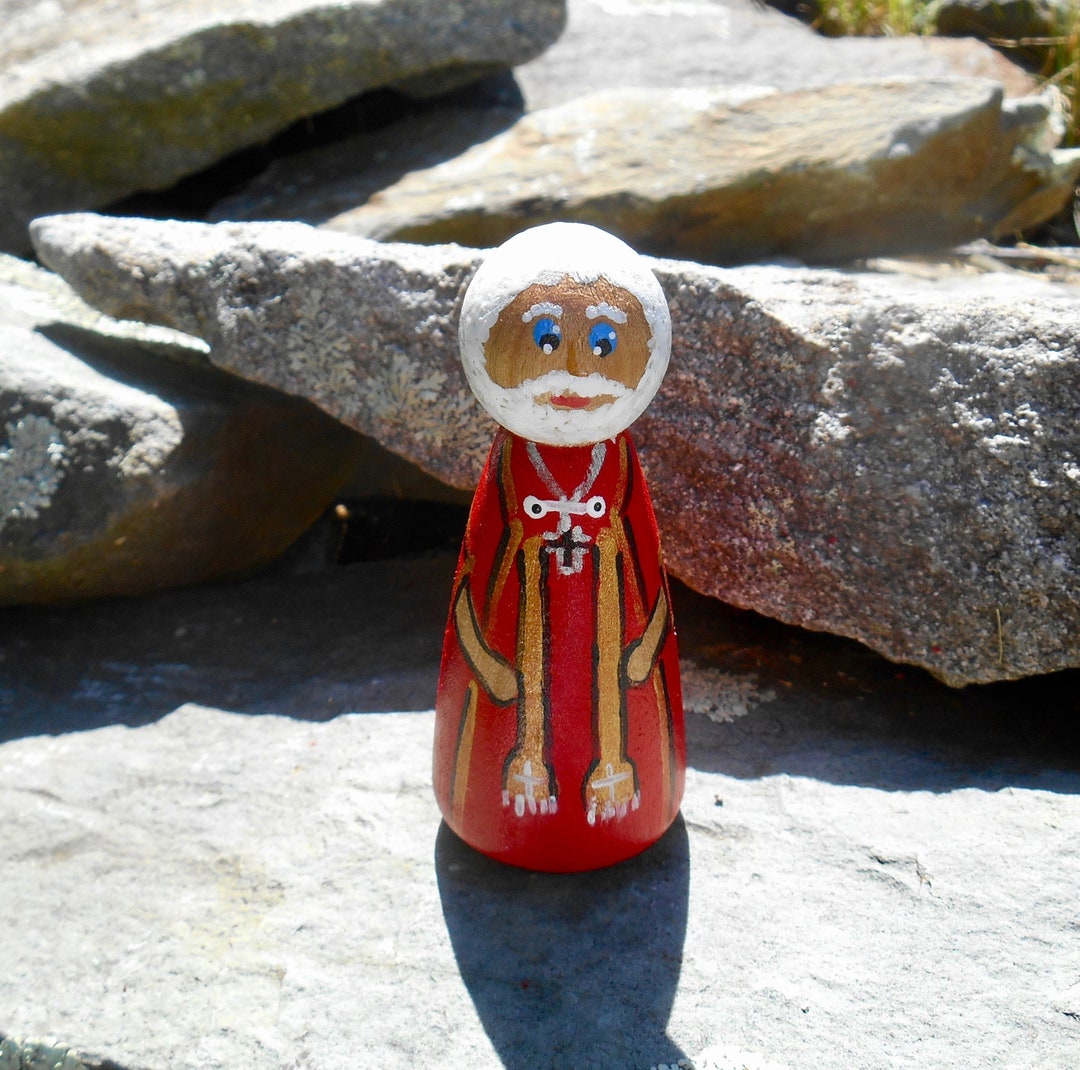 Saint Nicholas Peg Doll Santa Miniature Saint Nicholas - Etsy