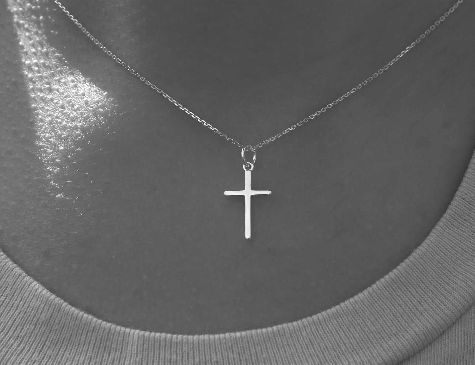 Simple Sterling Silver Cross Necklace, Cross Pendant, Religious Jewelry ...