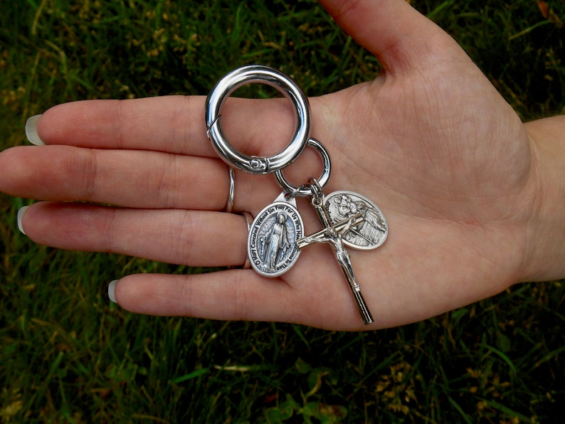 Saint Christopher Key Chain- Key Clip- Saint Christopher- Backpack ...