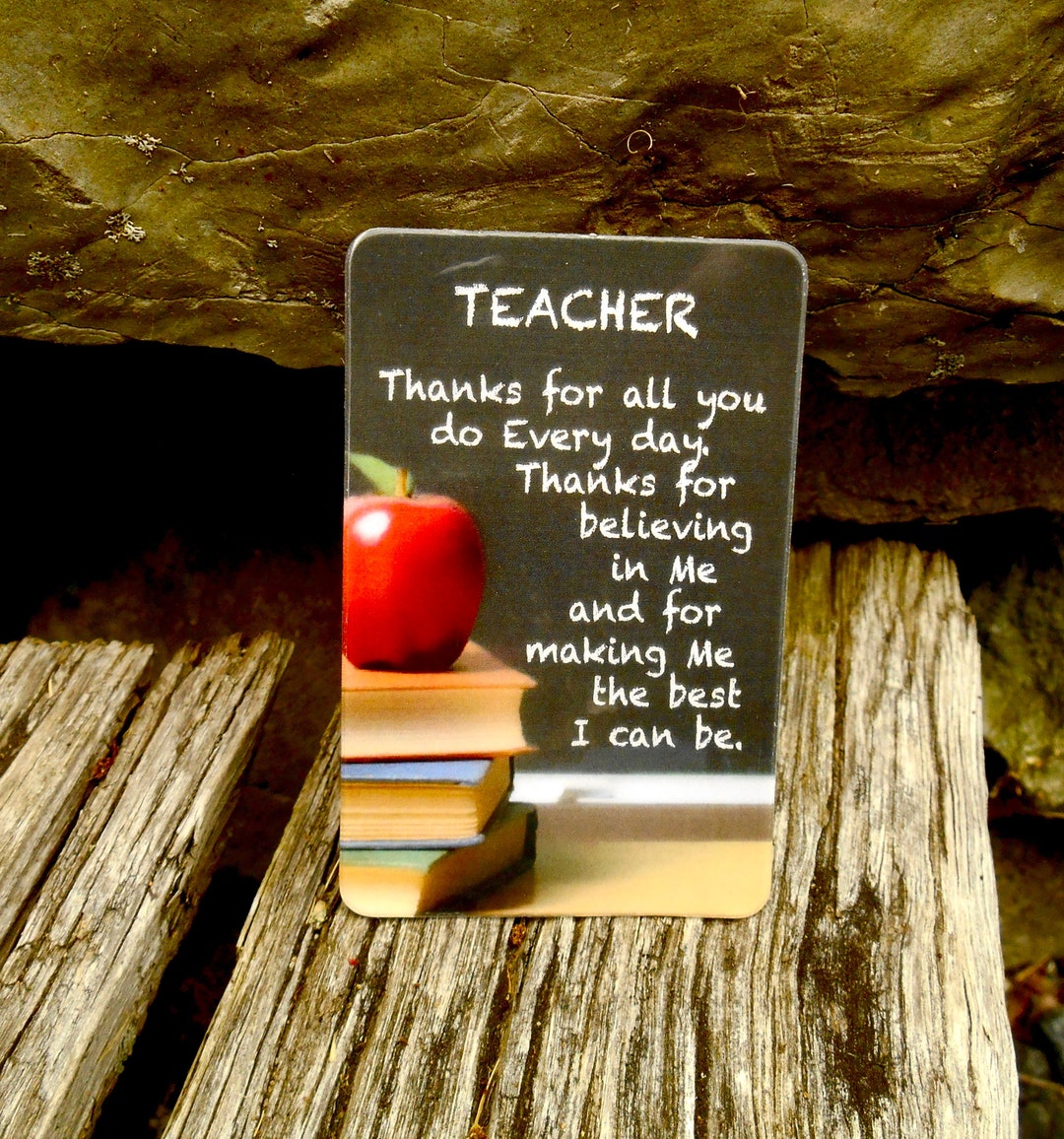 Teacher Appreciation, Thank You Card, Laminated Sturdy Gift Card for ...