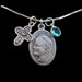 Saint Pope JP II Necklace - 4 Way Cross - Swarovski Birthstone - Patron ...
