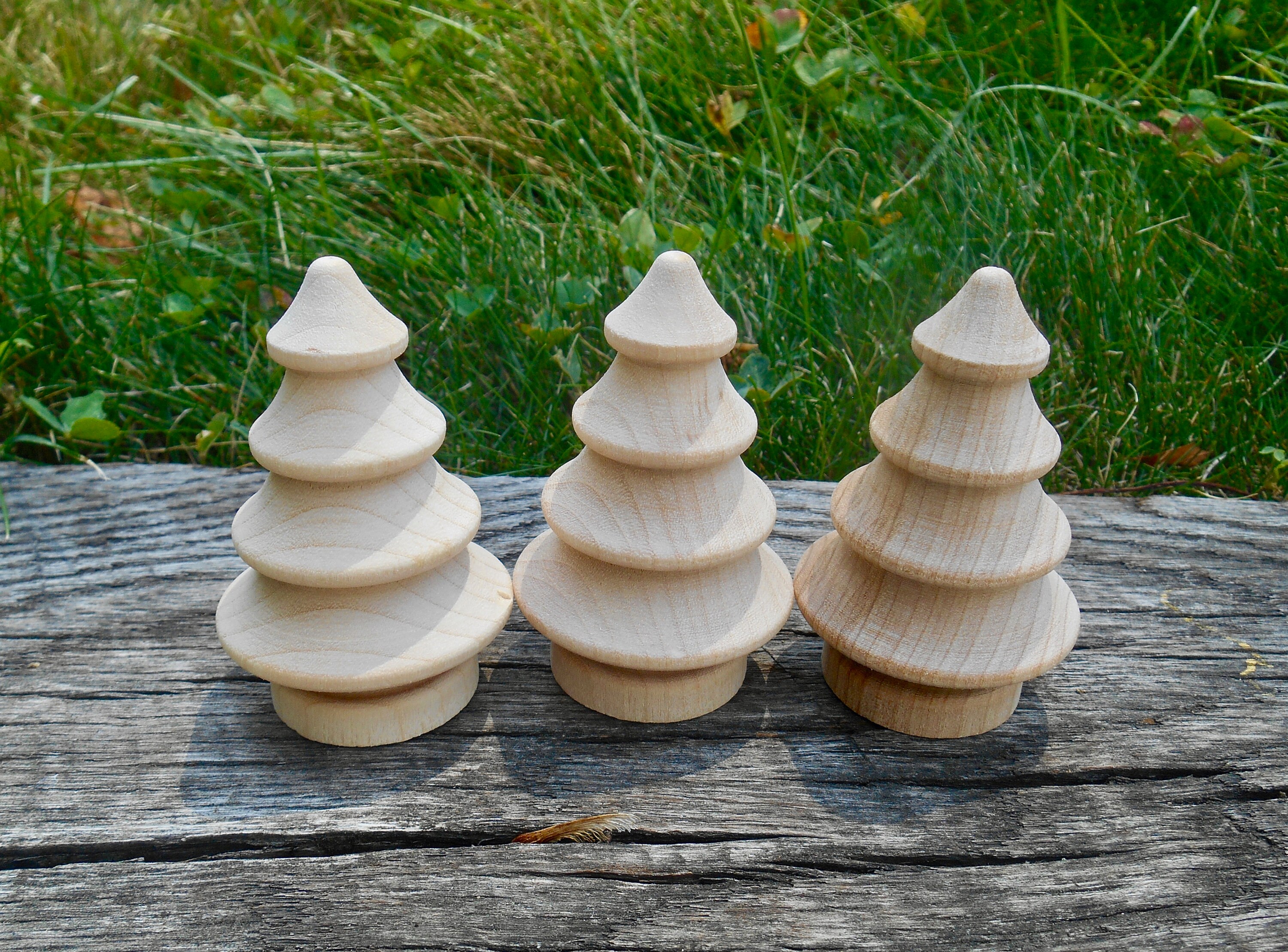 Miniature Wooden Trees Set of 3 Dollhouse Christmas Trees | Etsy