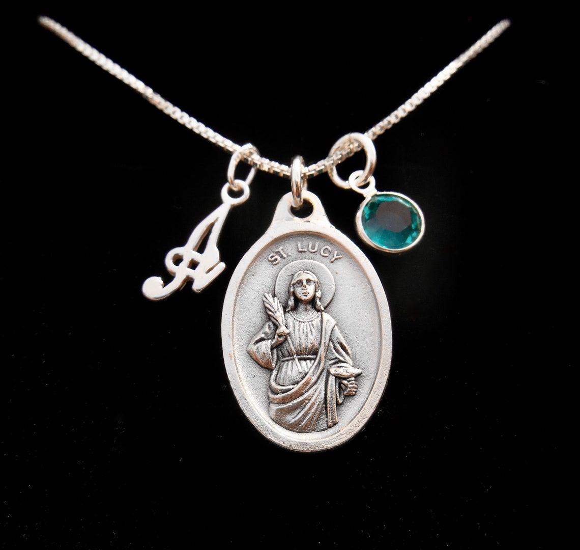 SAINT LUCY Necklace/st. Lucy Necklace/catholic | Etsy