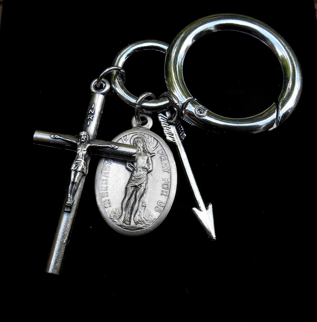 Saint Sebastian Key Chain- Key Clip- Saint Sebastian- Backpack/purse ...
