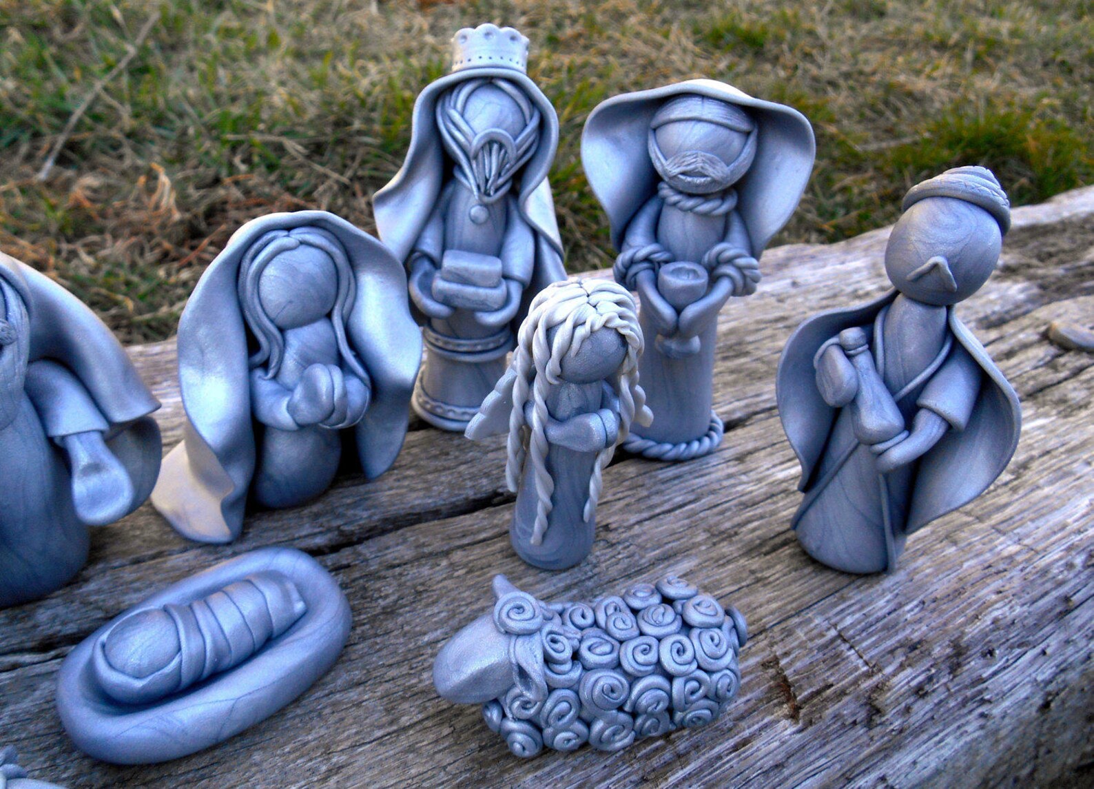 SALE 15% off Modern Nativity Set Miniature Clay Nativity | Etsy