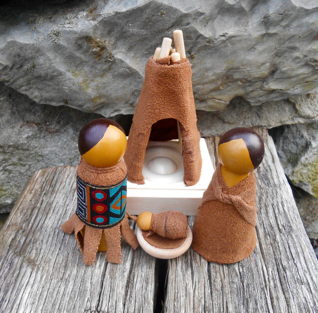 Native American Peg Doll Family, Teepee, Faceless Peg Dolls, Tipi ...