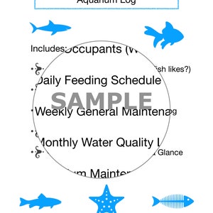 Aquarium Log, Fish Journal, Beginners Aquarium Maintenance Log, Fresh ...