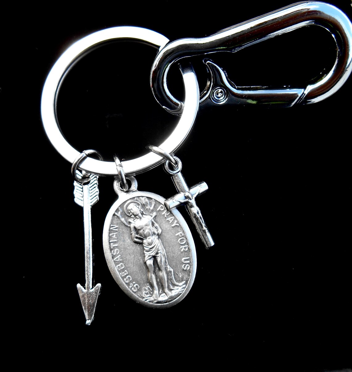 Saint Sebastian Key Chain Key Clip Saint Sebastian Mens | Etsy